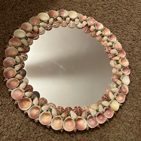 Handmade | Wall Decor | Handmade Shell Mirror Almost 7 Diameter In ...